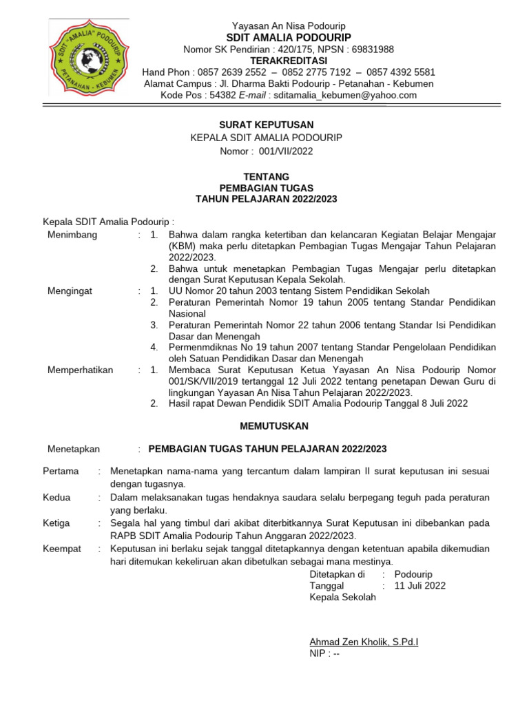 Surat Keputusan | PDF