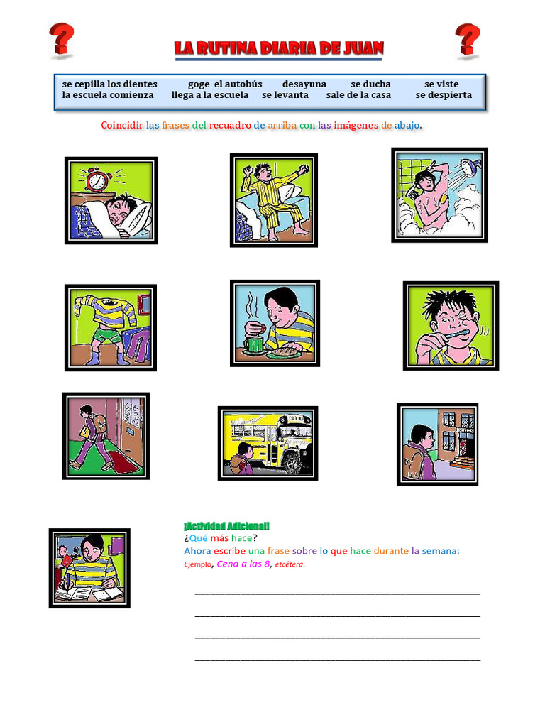 Familia Roger Rutina Diaria Comprension Lectora Content y El ...