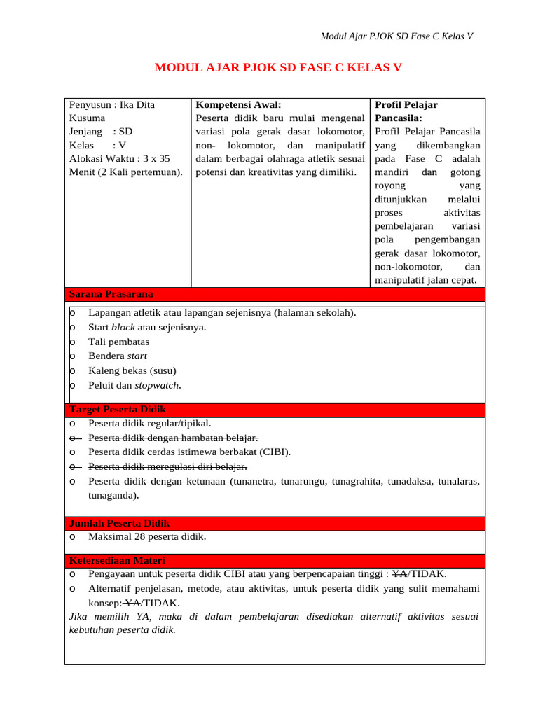 05 Modul Ajar Jalan Cepat Kumer | PDF