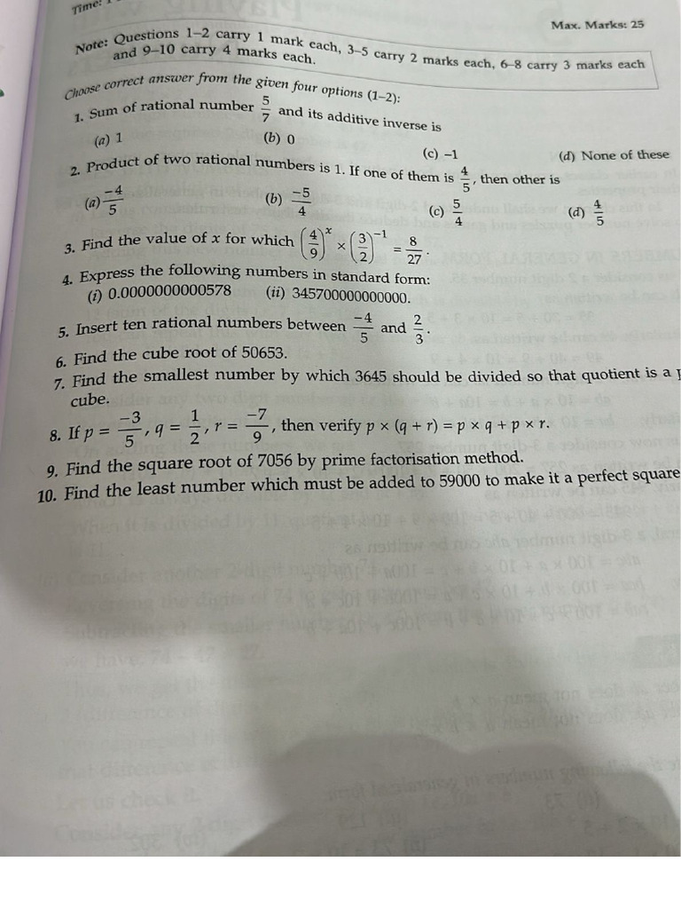 Square and Cube Roots Practice Questions | PDF