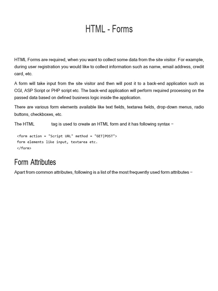 WD-unit-1 - Forms | PDF