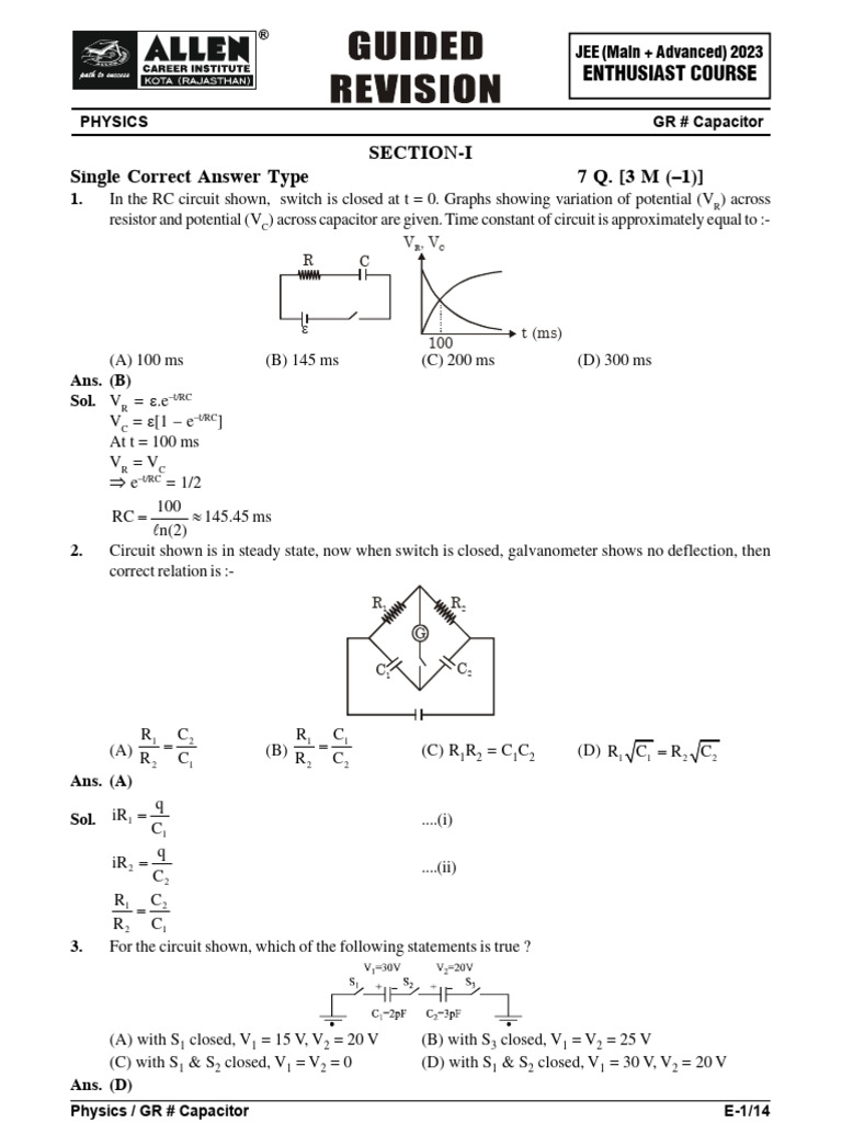 19 - GR # Capacitor - With Solution | PDF