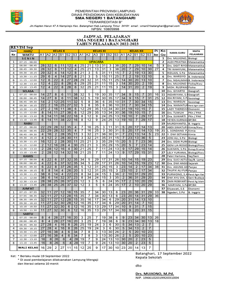 Jadwal Rev Sep | PDF