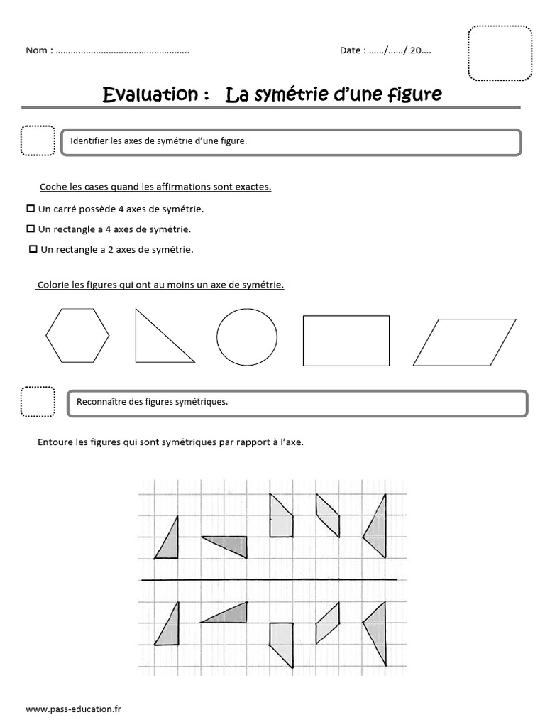 Ce1 Ce2 Geom1 Evaluation Symetrie Axiale | PDF