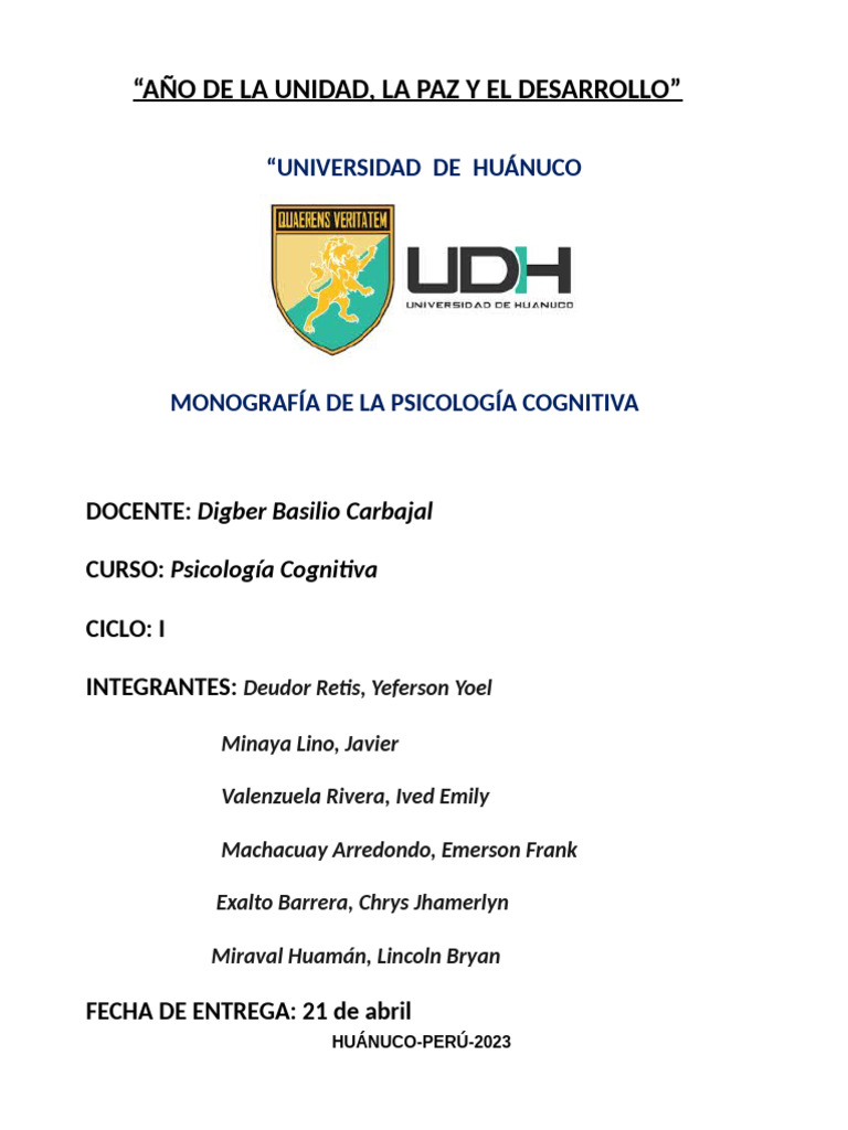 Monografias de Psicologia Cognitiva Completo | PDF