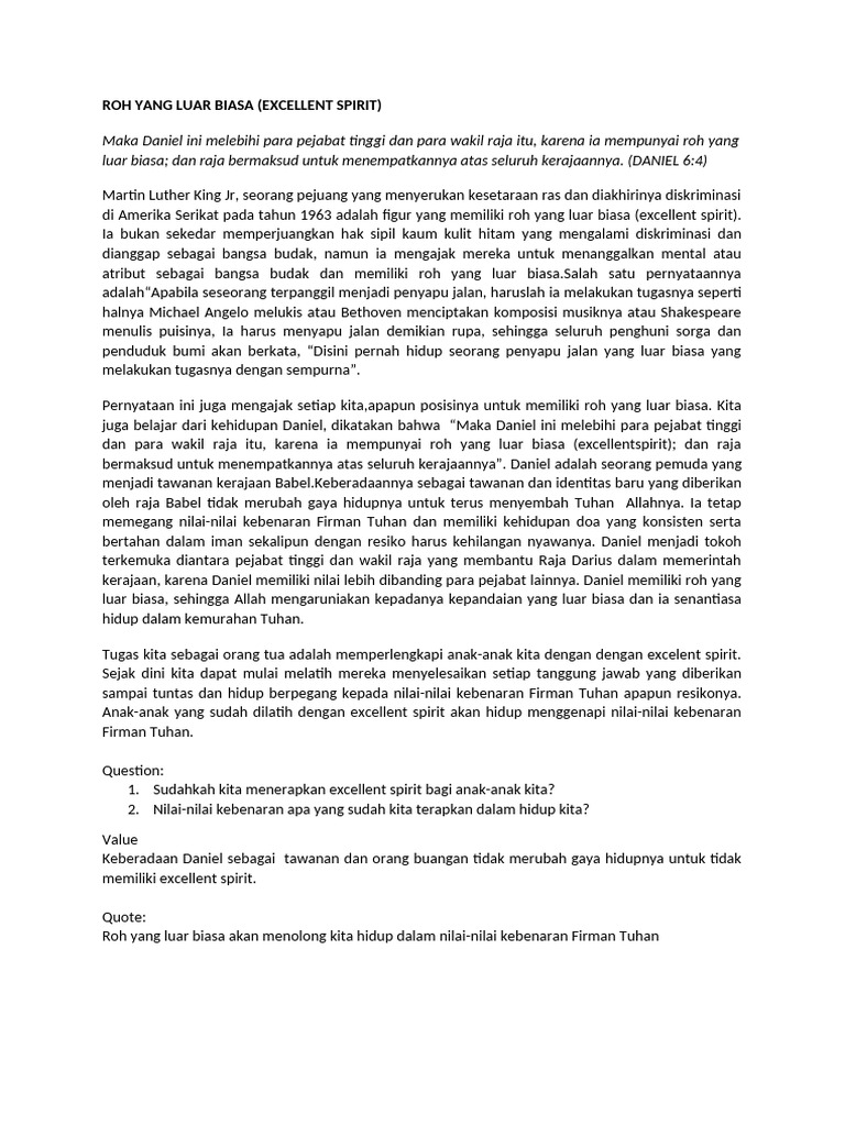 15 - Roh Yang Luar Biasa | PDF