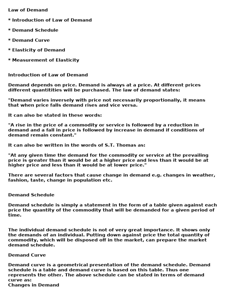 Law of Demand | PDF