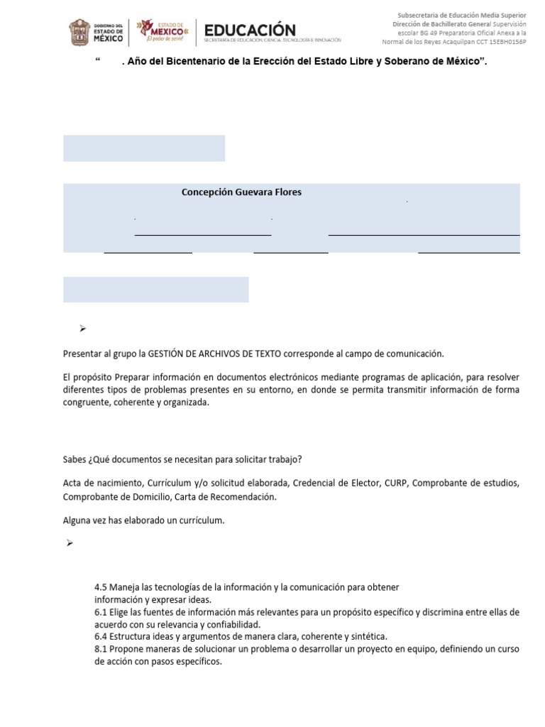 Encuadre_GestiónArchivosTexto_3erSEM_CGF_ MEPEO | PDF