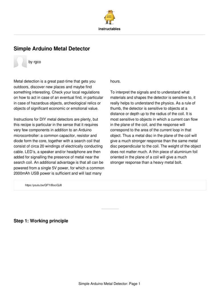 Simple Arduino Metal Detector 2 Pdf