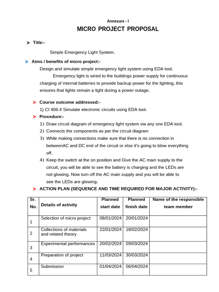 Emergency Light System Report | PDF