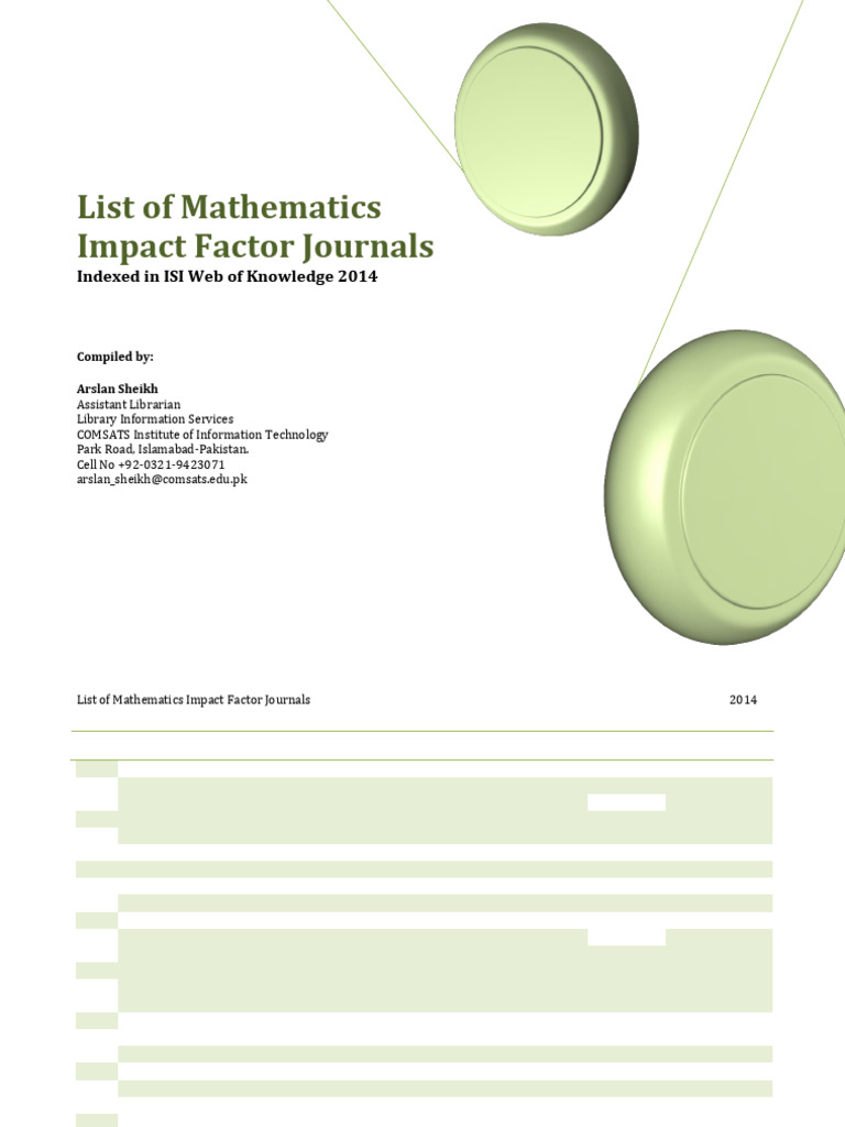 Mathematics Journals | PDF