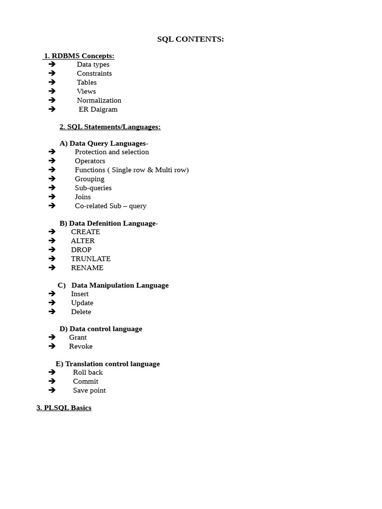 New SQL Contents | PDF New SQL Contents | PDF
