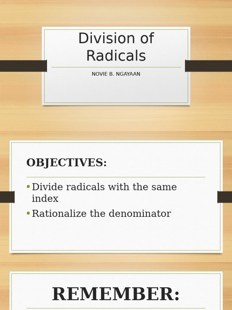 Division of Radicals | PDF