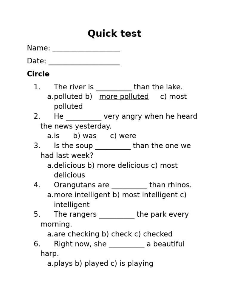 Quick Test Pdf