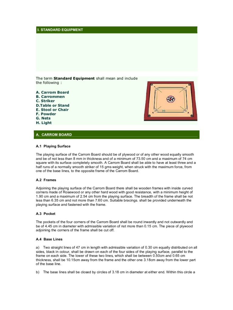 Carrom Rules | PDF | Referee | Chair