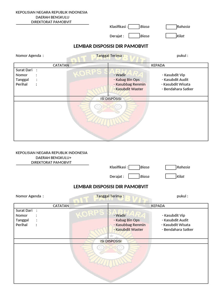 Lembar Disposisi | PDF