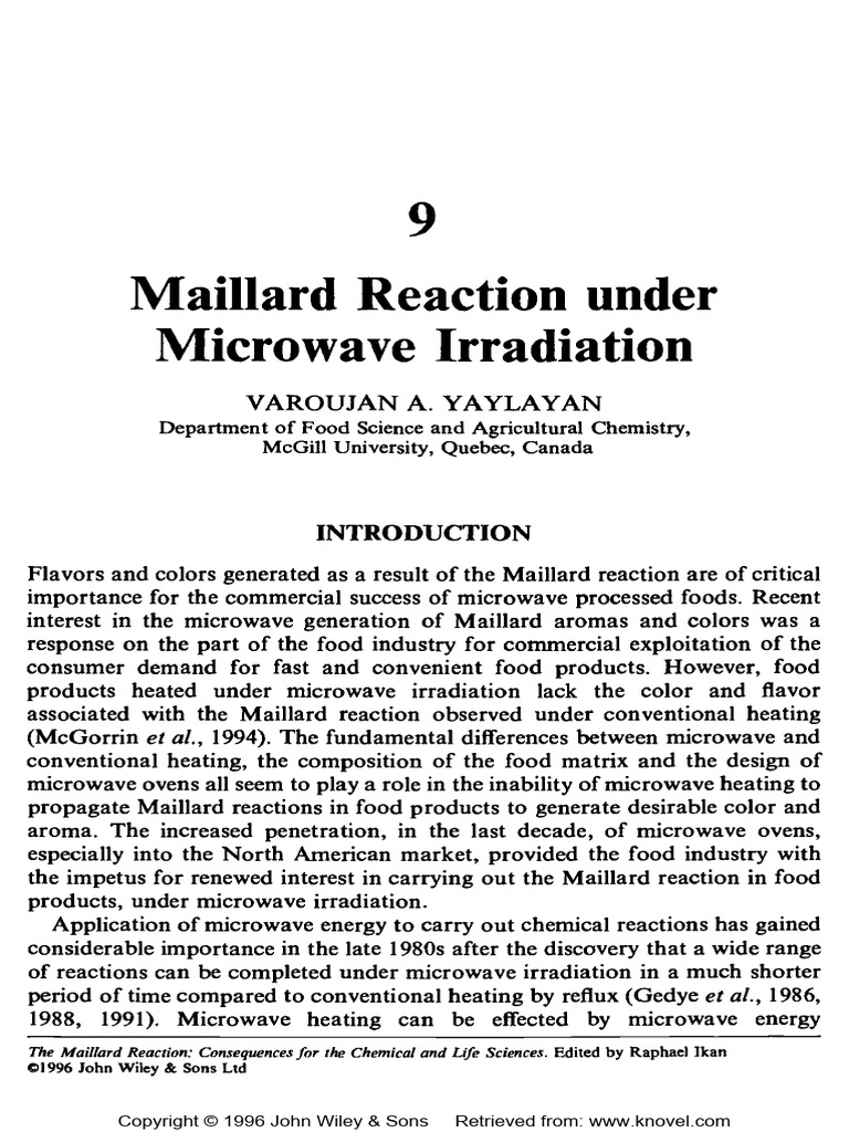 Maillard Reaction Under Microwave Irradiation | PDF