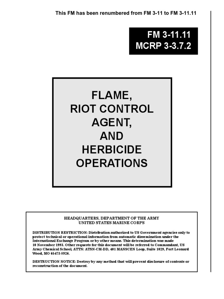 Flame, Riot Control Agent, and Herbicide Operations | PDF | Combustion ...