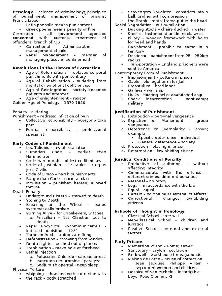 Summary Notes - Correctional Administration | PDF