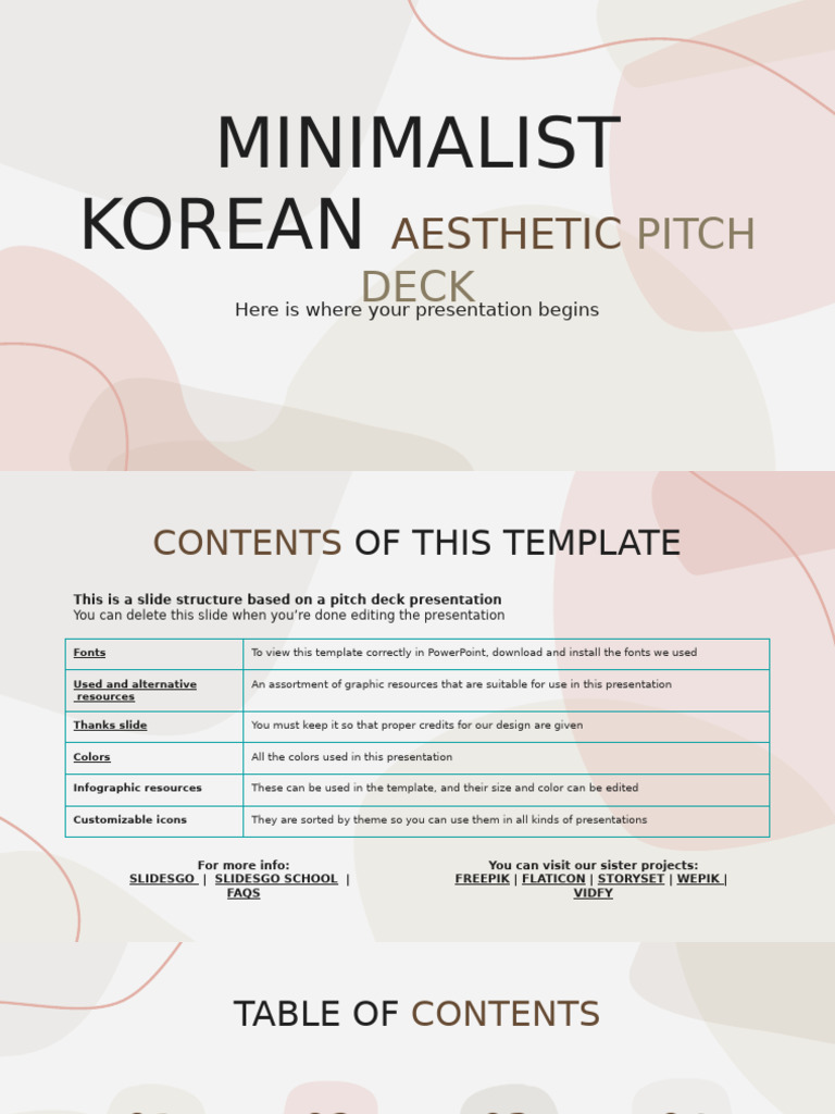 Minimalist Korean Aesthetic Pitch Deck | PDF