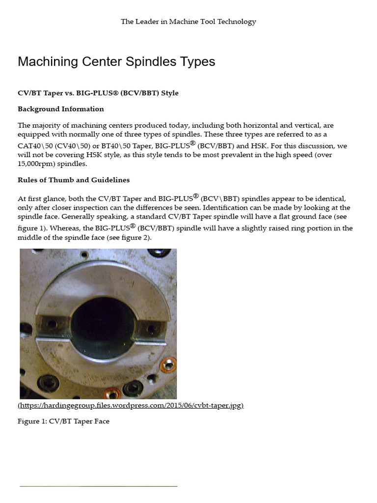 Machining Center Spindles Types - BBT40 | PDF