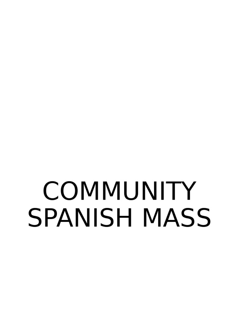 Spanish Mass | PDF