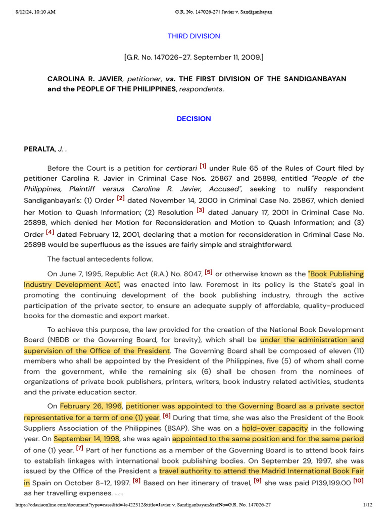156.001 - Javier v. Sandiganbayan | PDF