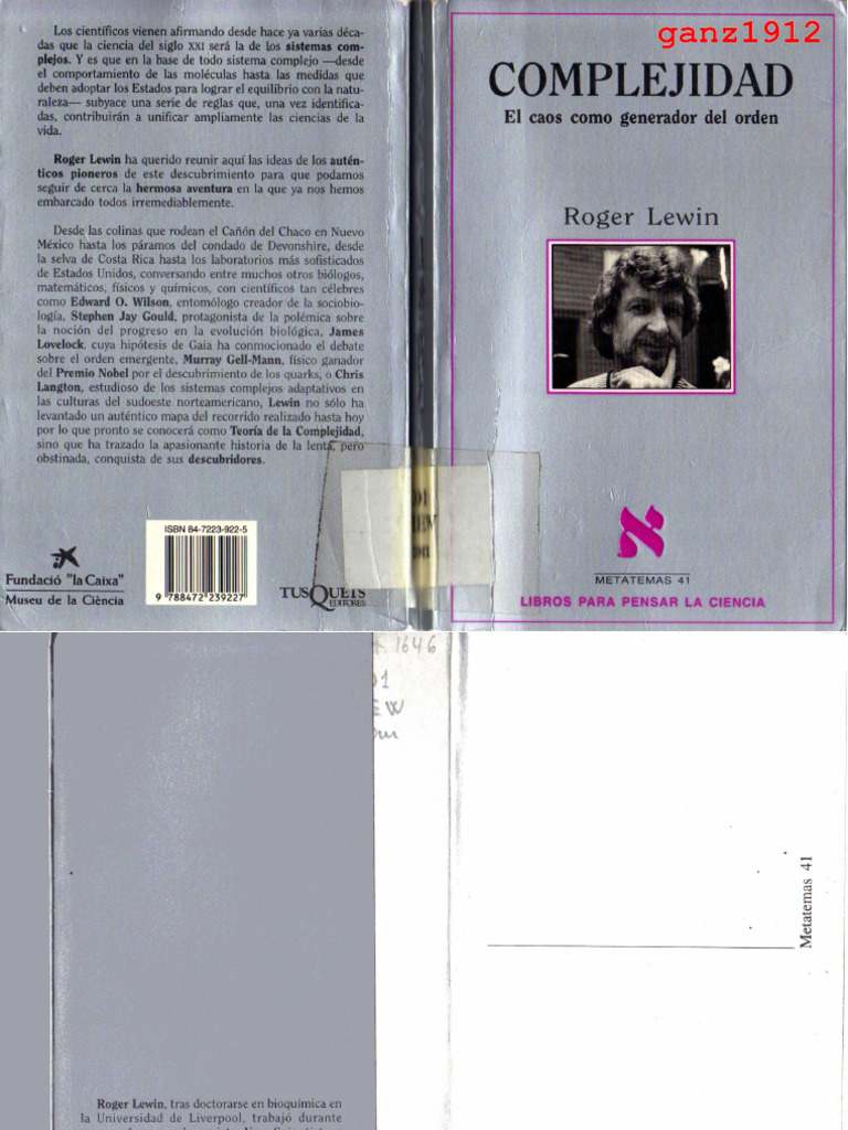 LEWIN, ROGER - Complejidad. El Caos Como Generador Del Orden (Por Ganz1912) | PDF