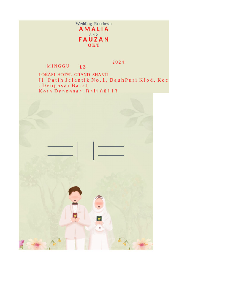 Rundown Wedding Amalia Dan Fauzan | PDF | Art