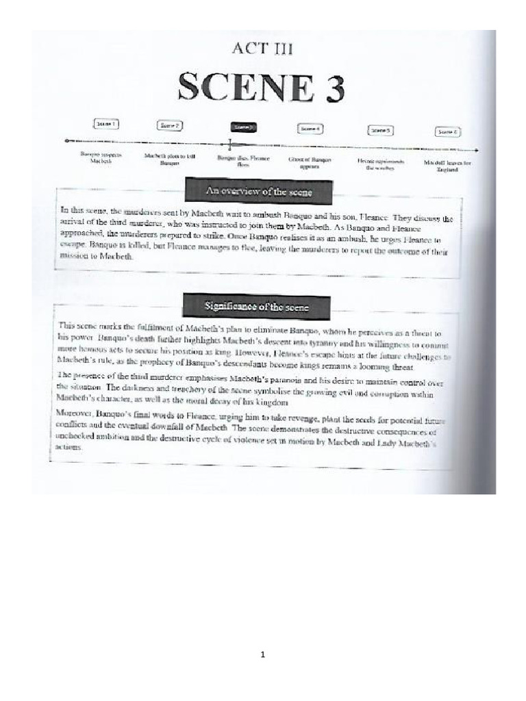 Macbeth Act 3 Scene 3 Assignment | PDF