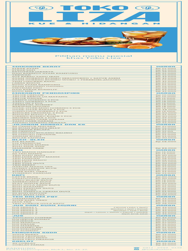 Menu Digital - Toko Liza Bandung | PDF