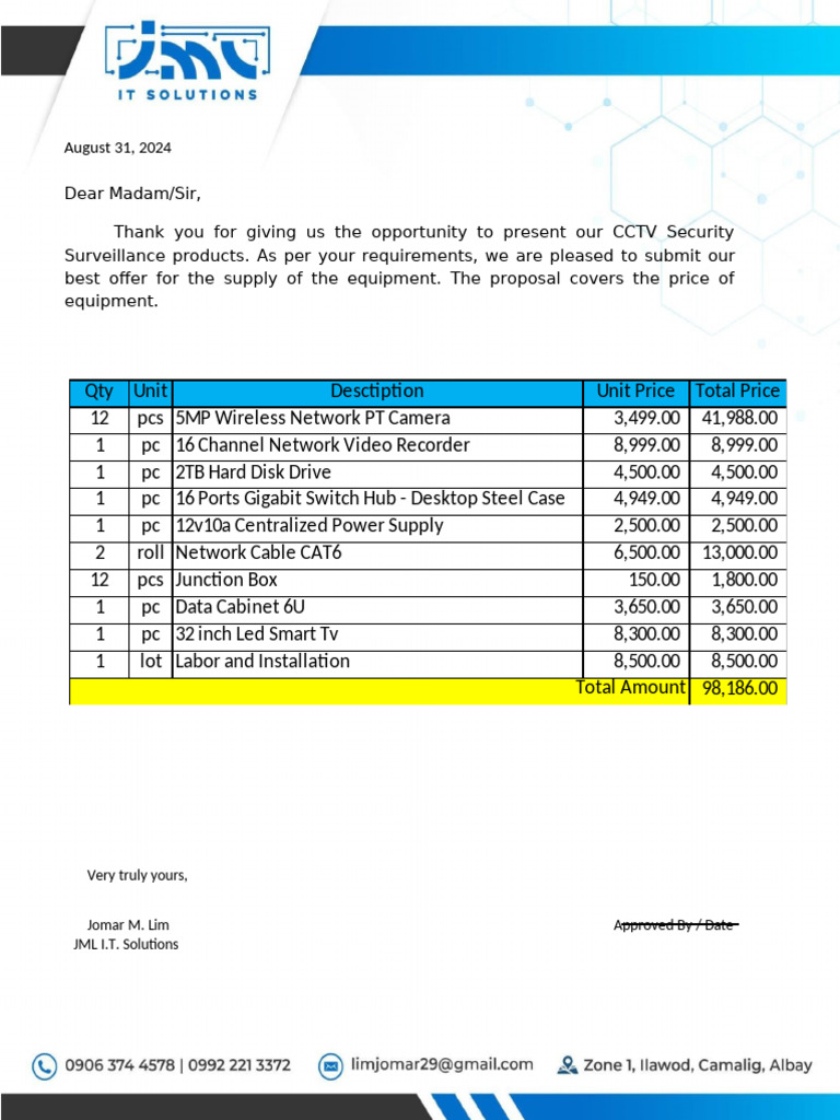 CCTv Quotation | PDF