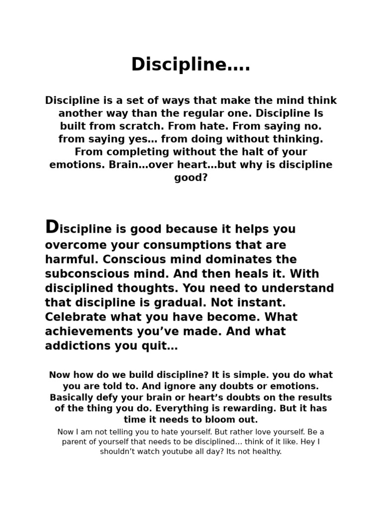 Discipline | PDF