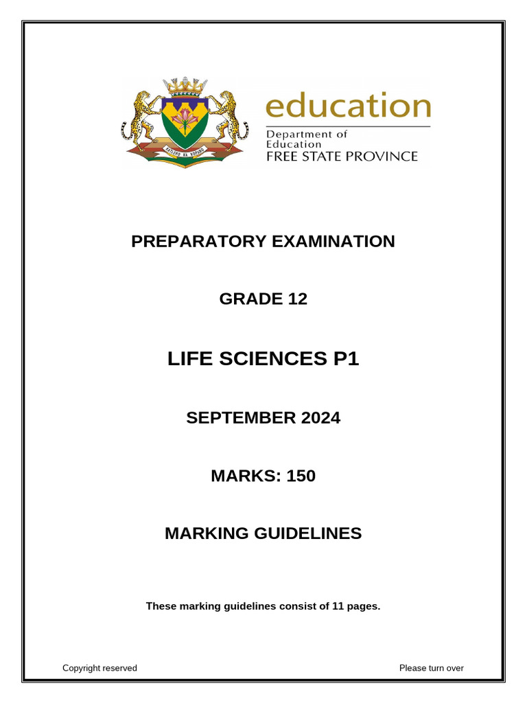 LIFE SCIENCES P1 PREP SEPT 2024 MG ENG | PDF