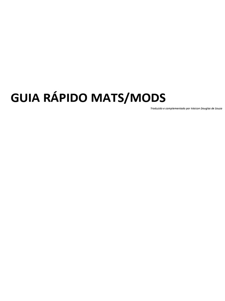 Guia Rápido Mats Mods | PDF