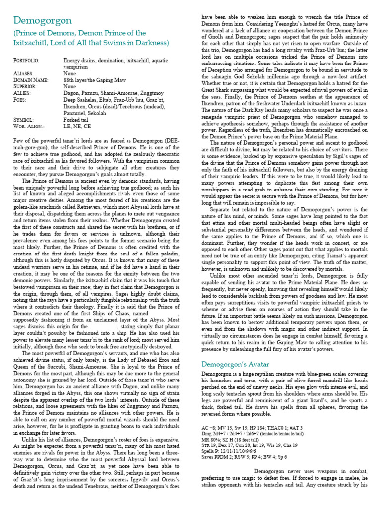 Demogorgon | PDF