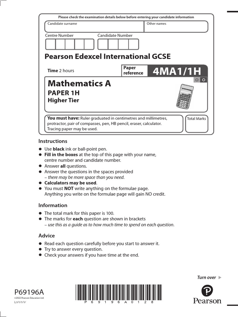 Mathematics A: Pearson Edexcel International GCSE | PDF