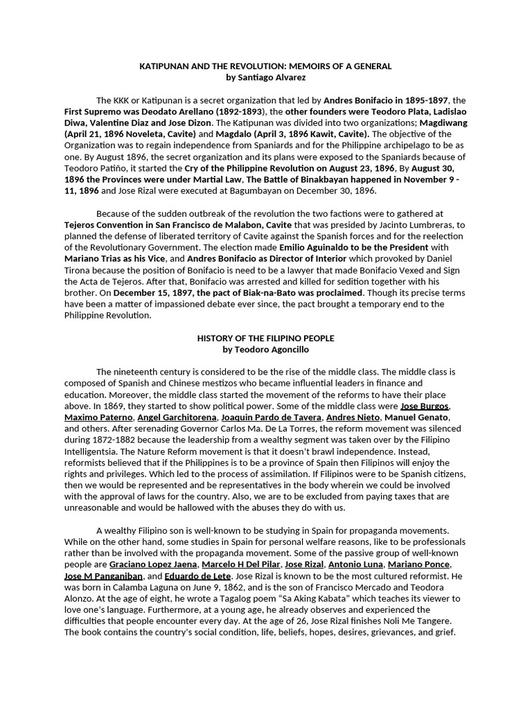 Katipunan's Role in Philippine Revolution | PDF | Philippines | History