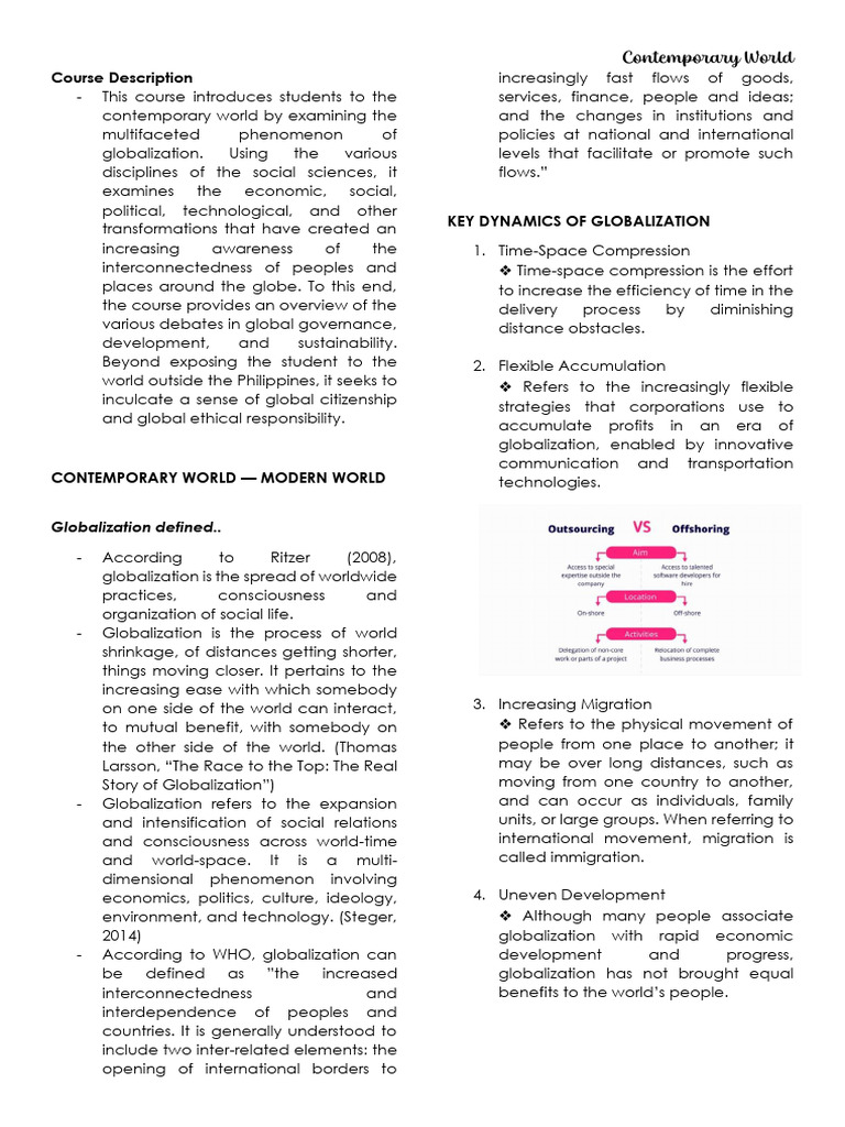 Contemporary World | PDF | Globalization | World Systems Theory