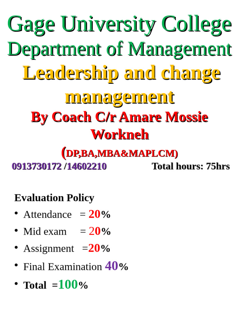 Coach Commander Amare.m | PDF | Leadership | Transformational Leadership