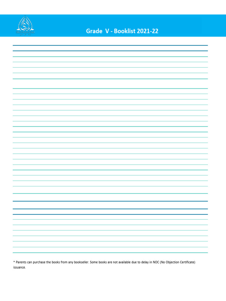 Grade V Book List 2021 2022 v1.2 | PDF