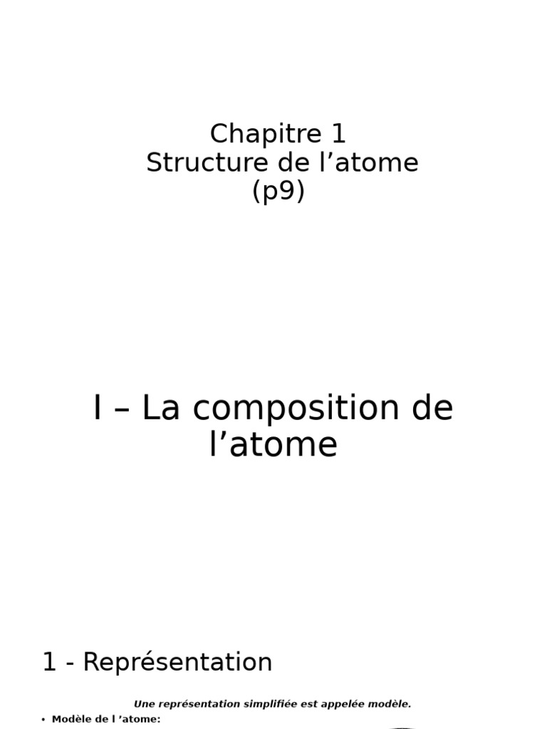 Chapitre 1 Structure de L'atome | PDF