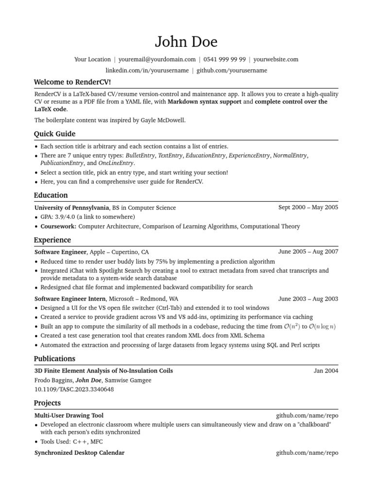 rendercv-engineeringresumes-theme | PDF