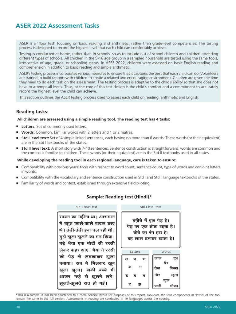 ASER 2022 AssessmentTasks | PDF