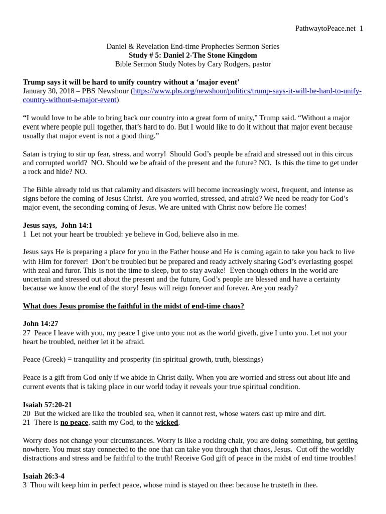 05 Study 5 Daniel 2 The Stone Kingdom | PDF | Daniel (Biblical Figure ...