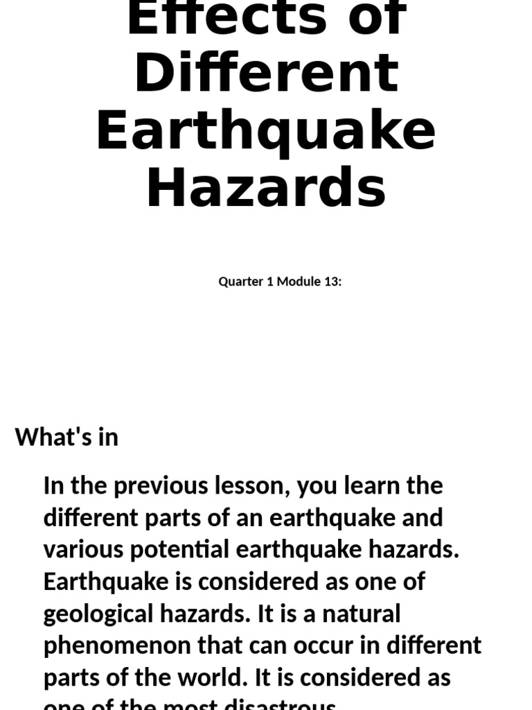 Earthquake Hazards Explained | PDF | Earthquakes | Social Science