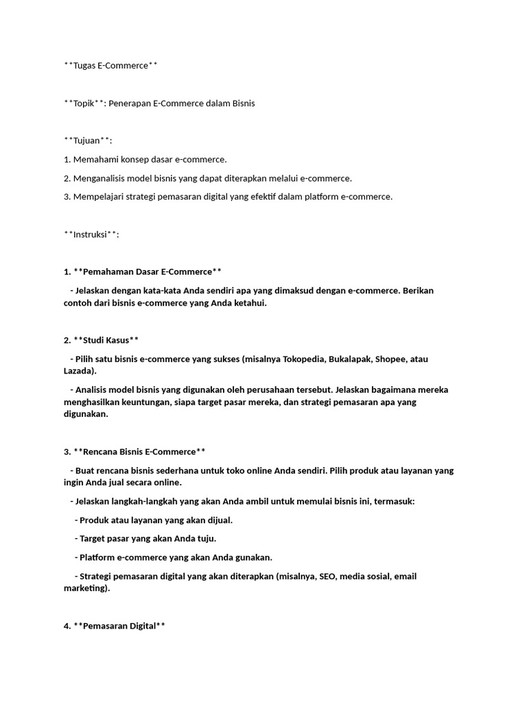 Tugas E Commerce | PDF | Business | Computers