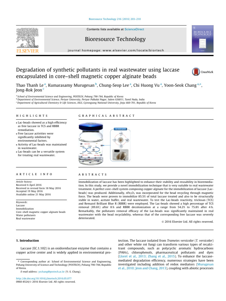 Degradation of Synthetic Pollutants in Real Wastewater 2016 | PDF