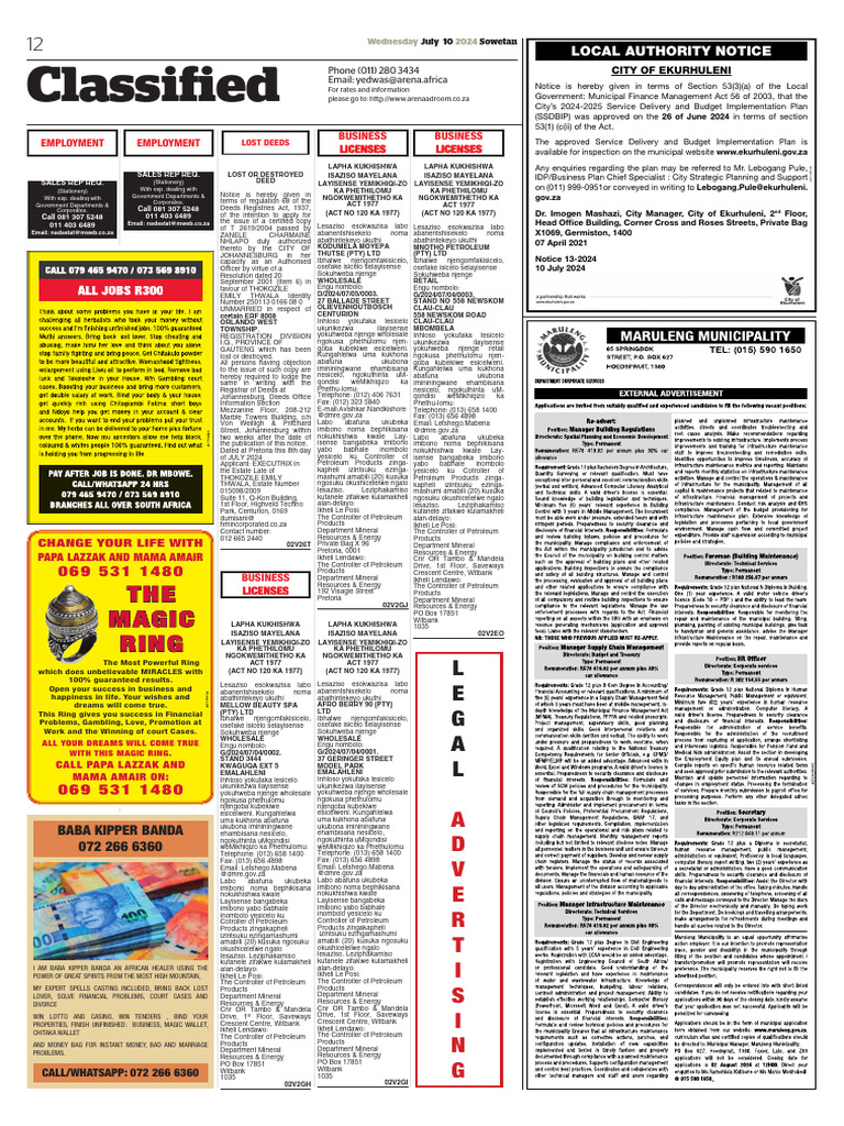 Maruleng Muni - 10072024 Tear Sheet - 240721 - 205650 | PDF