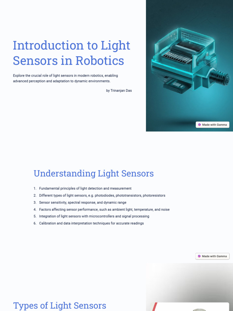 Introduction To Light Sensors in Robotics | PDF